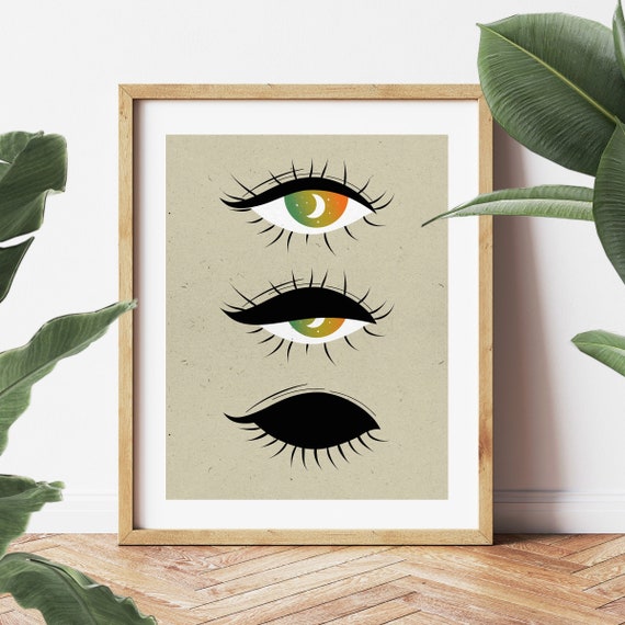 3 Eye Art Spiritual Art Boho Wall Art Eyes Art - Etsy
