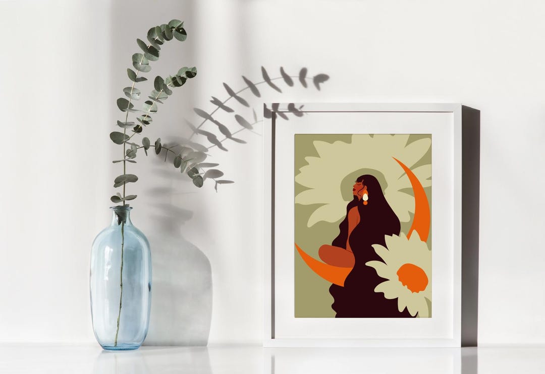 Botanical Woman | Latina Art Print | Feminine Silhouette Nature ...