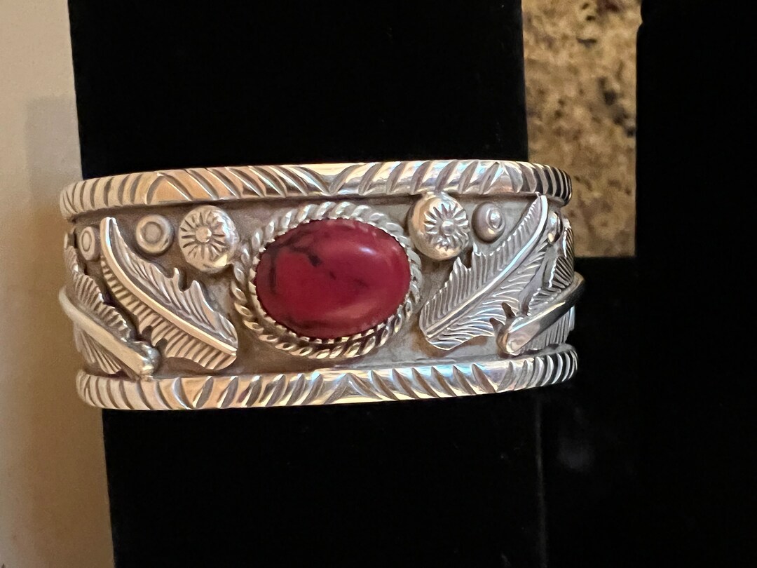Vintage Native American Hallmarked Heavy Hand Made Sterling Silver 925 ...