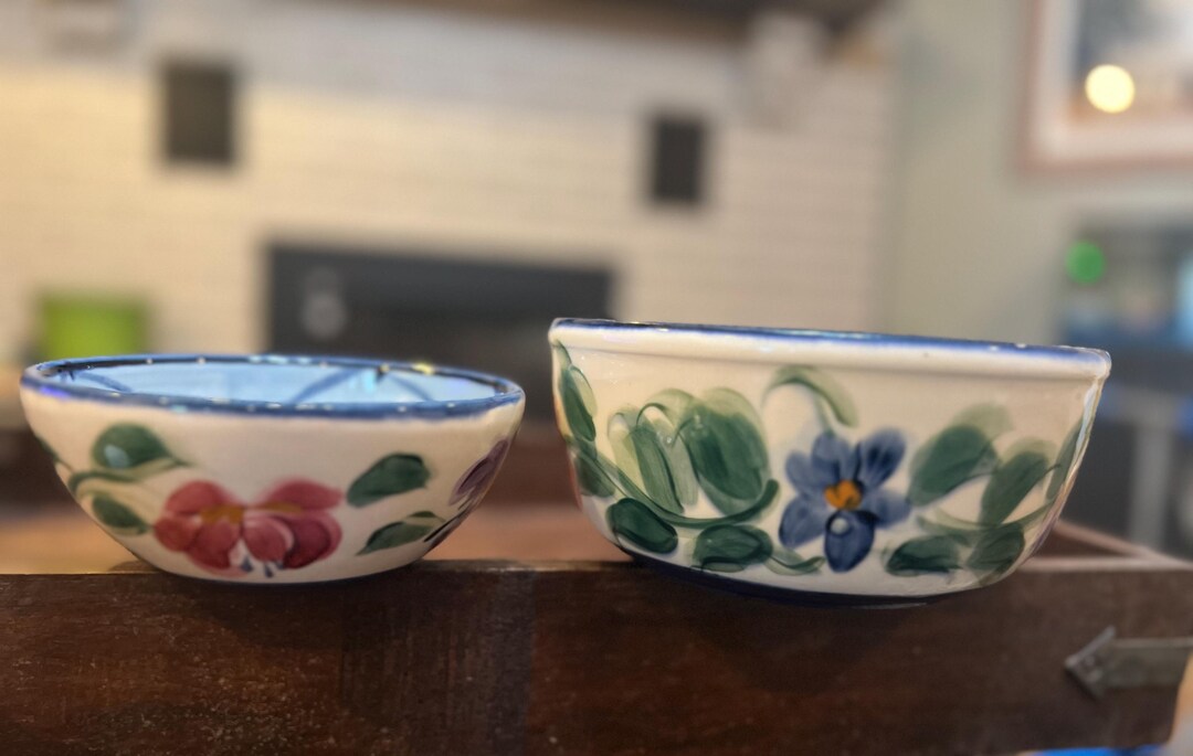 Gail Pittman Hand-painted Pottery Bowls – Signed Floral Studio Ceramics ...