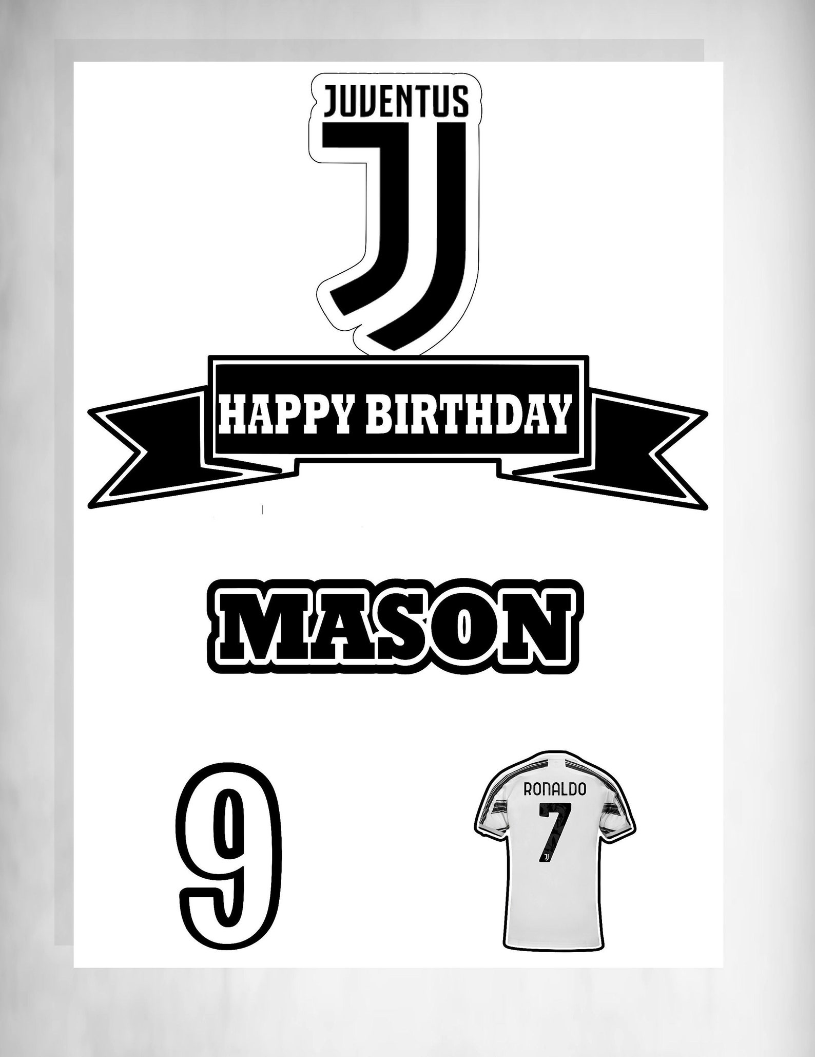 Juventus Cake Topper Juventus Banner Juventus Birthday | Etsy