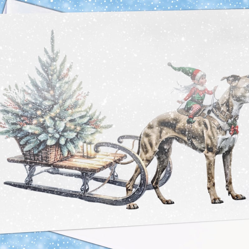 Greyhound Christmas Cards - Etsy
