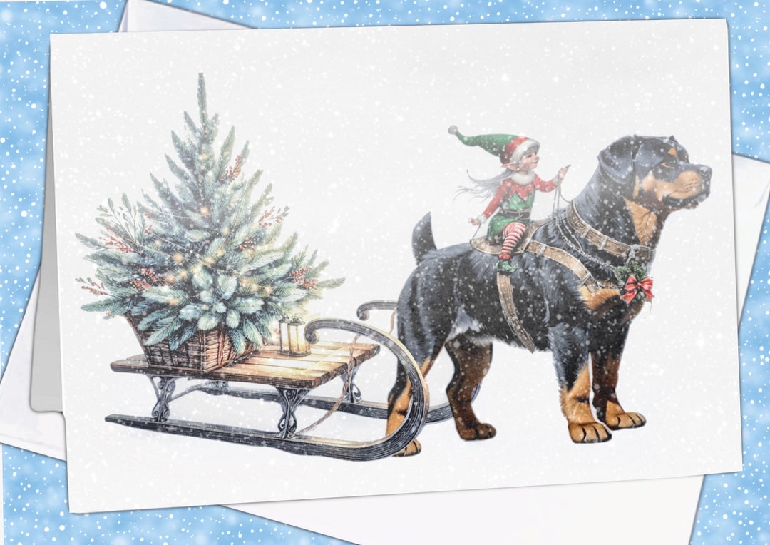 Rottweiler Elf Christmas Cards 5pk - Etsy