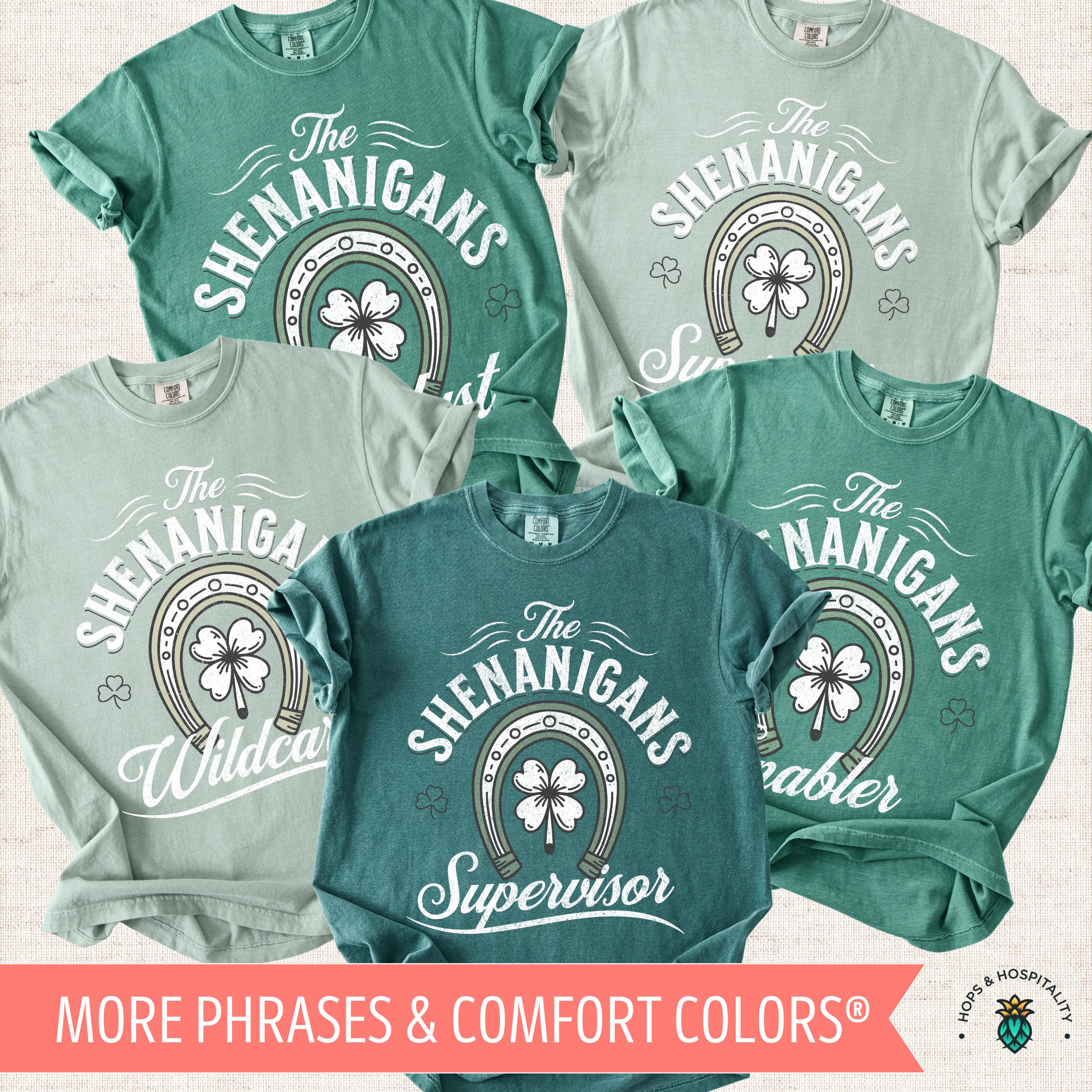 St Patricks Day Group Comfort Colors Shirts, Shenanigans Crew Funny ...