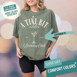 Tini Bit Older Birthday Tshirt, Custom Dirty Martini Cocktail Tee, Tini ...