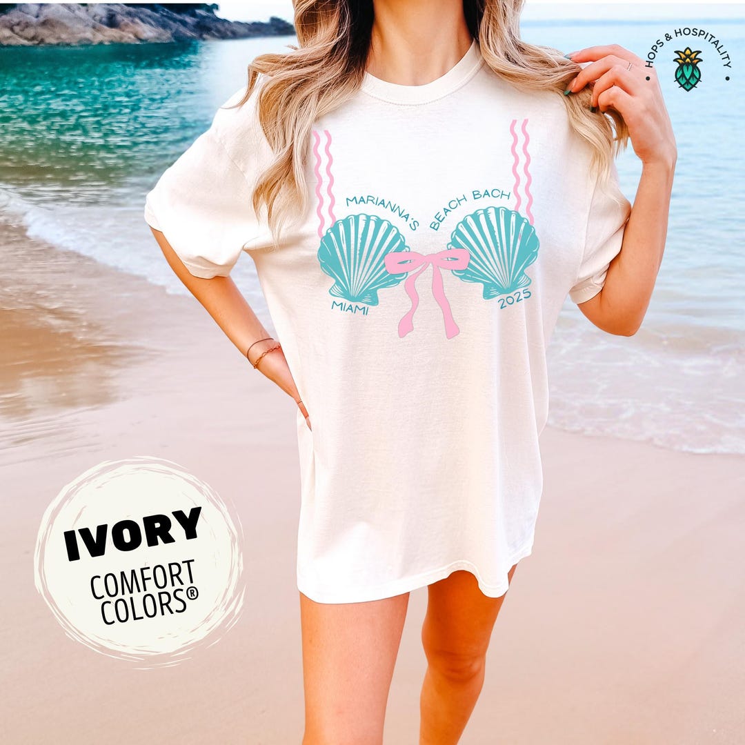 Seashell Bikini Bra Personalized Comfort Colors Tshirts, Coastal ...