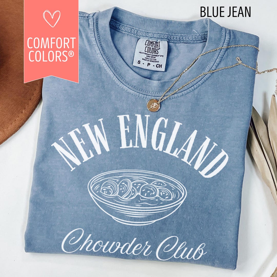 New England Chowder Club Comfort Colors® Tshirt, Retro Foodie Social ...