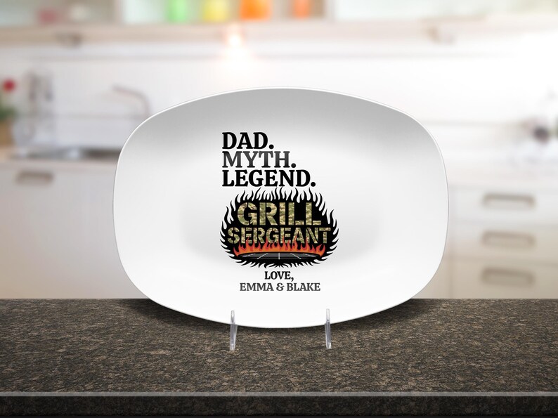 Personalized Grill Plate for Dad, Custom Platter Father's Day Gift From ...