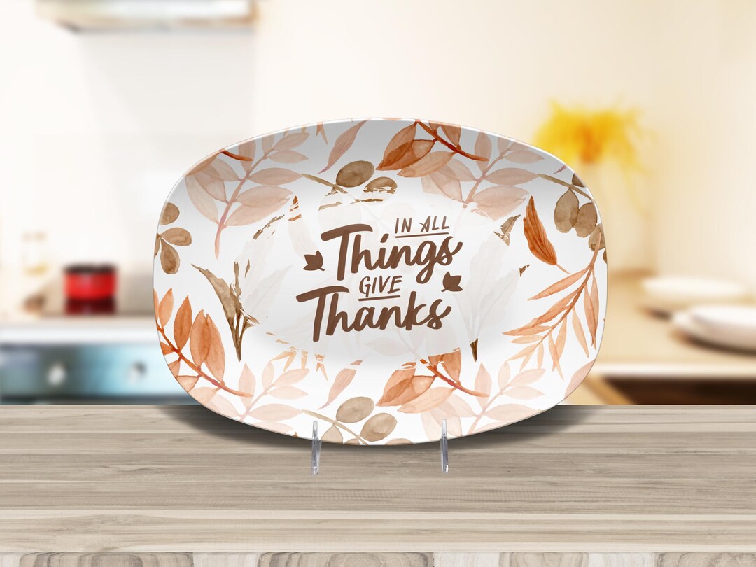 Christian Thanksgiving Serving Platter, Harvest Table Decor Tray ...