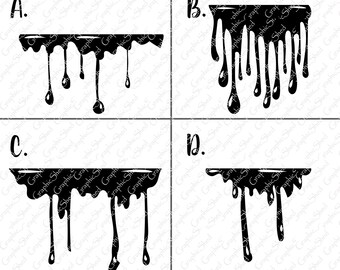 Red Ink Dripping 8 Designs or Buy the Sheet Waterslide - Etsy