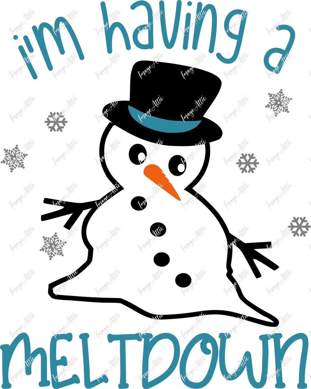 I'm Having a Meltdown - Snowman - Waterslide Decal - Clear - Ready to ...