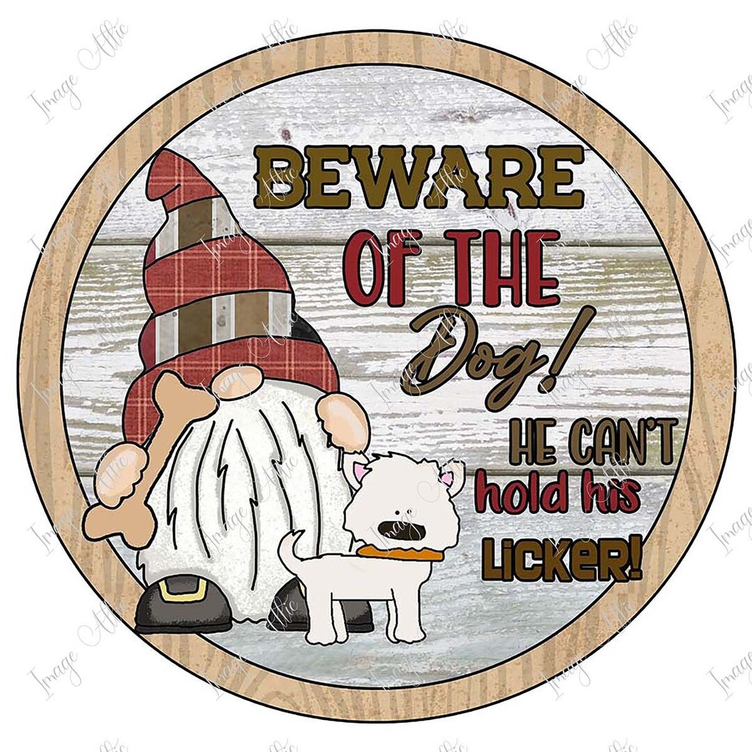 Beware of the Dog Gnome Waterslide Decal Clear Ready - Etsy