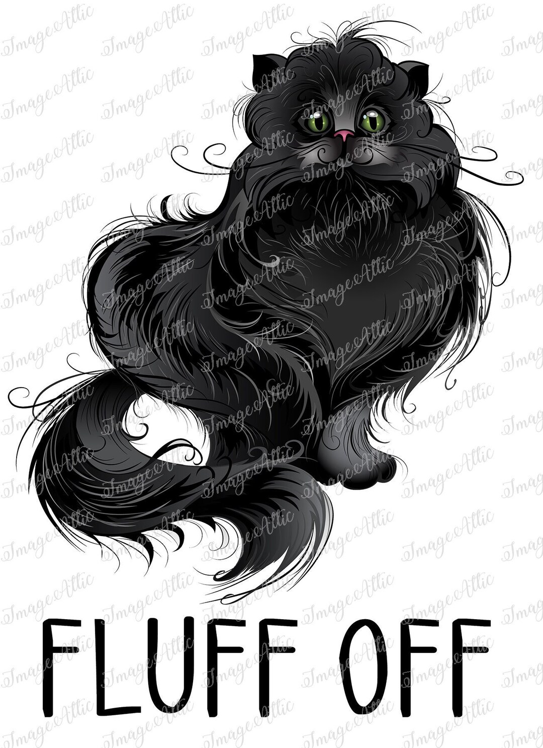 Fluff off Cat Waterslide Decal Clear Ready to Use Yetti Supply Tumbler ...