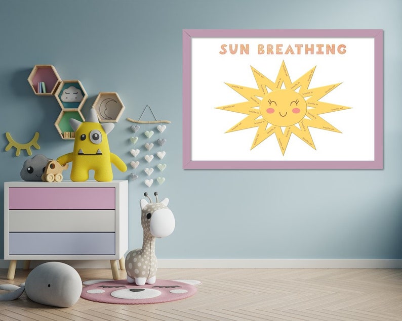 Sun Breathing Poster Kids Mindfulness Breathing Exercise | Etsy