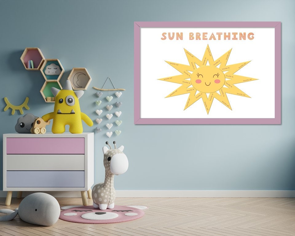Sun Breathing Poster, Kids Mindfulness Breathing Exercise Activity ...