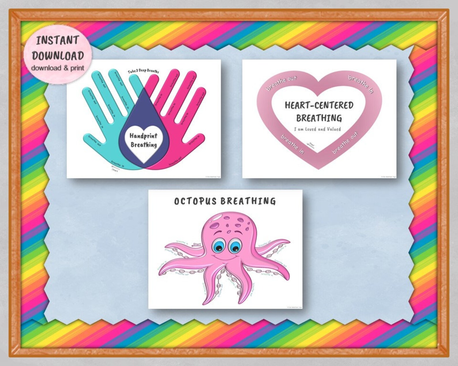 Mindfulness Breathing Exercises Activities Cards for Kids - Etsy