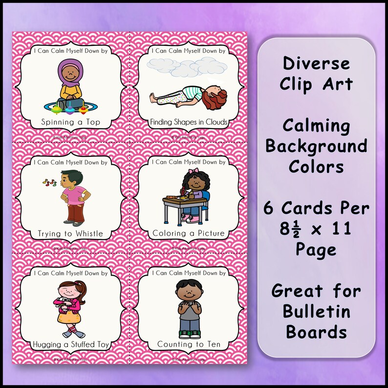 Calm Down Strategies Cards for Kids, Self-regulation Skills, Coping ...