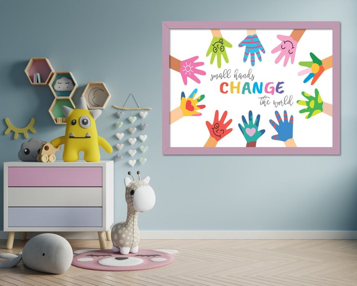 Small Hands Change the World Kids Positive Affirmations Wall - Etsy