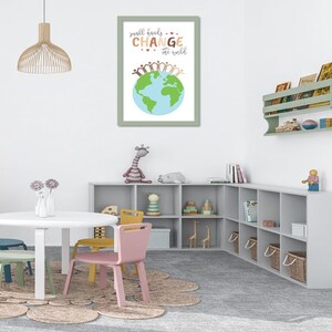 Small Hands Change the World, Diversity Poster, Kids Positive ...