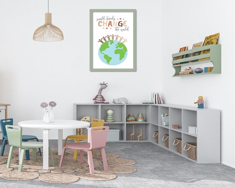 Small Hands Change the World, Diversity Poster, Kids Positive ...