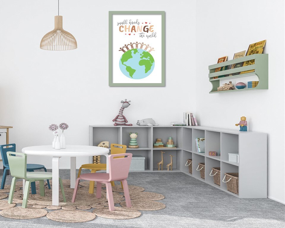 Small Hands Change the World, Diversity Poster, Kids Positive ...