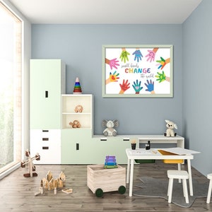 Small Hands Change the World, Kids Positive Affirmations Wall Art ...