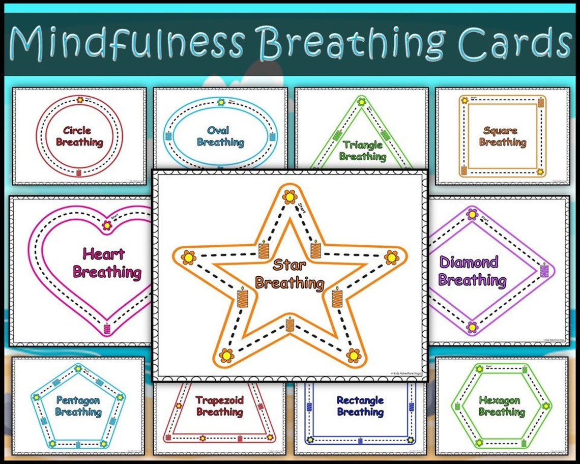Mindfulness Breathing Exercise Cards for Kids, Shapes (PDF Pattern) - Etsy