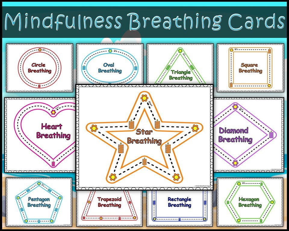 Mindfulness Breathing Exercises Activities for Kids, Colorful Shapes ...