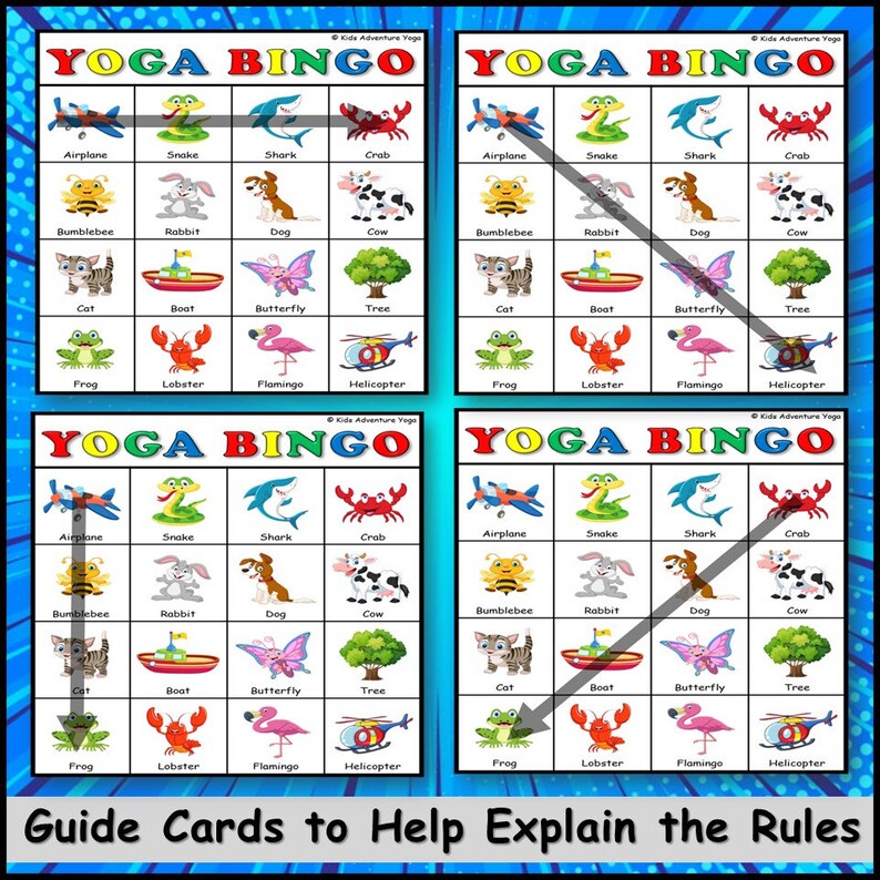 Kids Yoga Bingo Game Great for Preschool and Elementary Students, PE ...