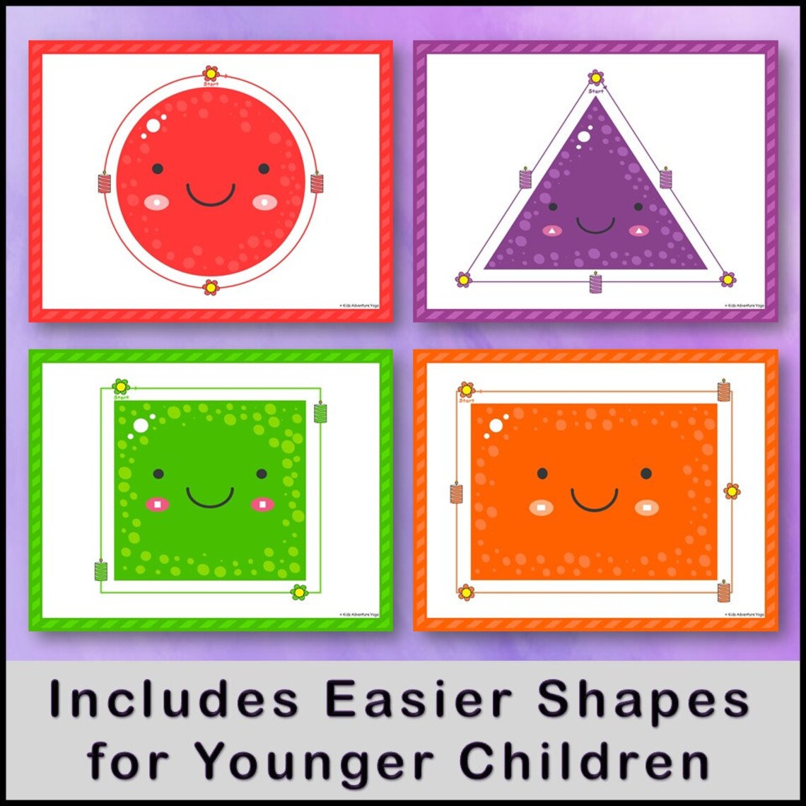 Mindfulness Breathing Exercises Activities for Kids, Happy Shapes ...