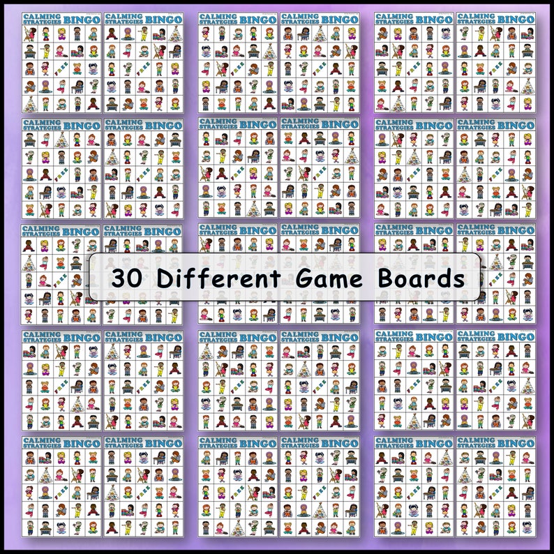 Calm Down Strategies Bingo Game for Kids, Self-regulation Skills ...
