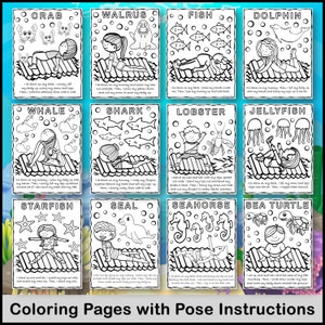 Ocean Kids Yoga Games, Pose Cards, Spinner & Dice (PDF Download) - Etsy