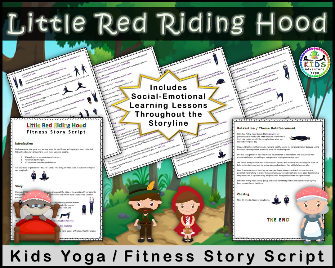Little Red Riding Hood Kids Yoga / Fitness Fairy Tale Story Script ...