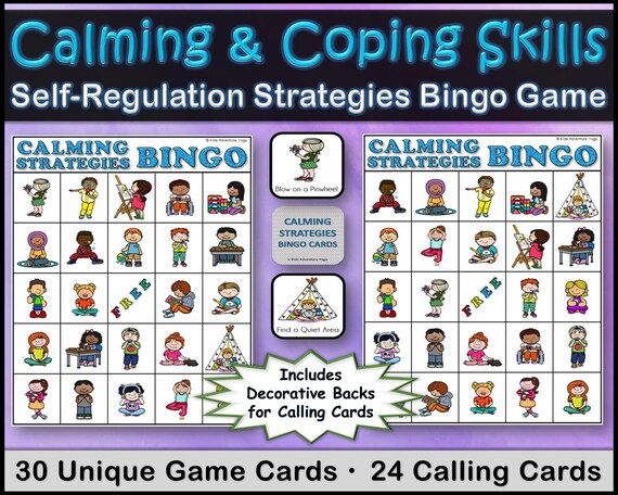 Calm Down Strategies Bingo Game for Kids Self-regulation - Etsy