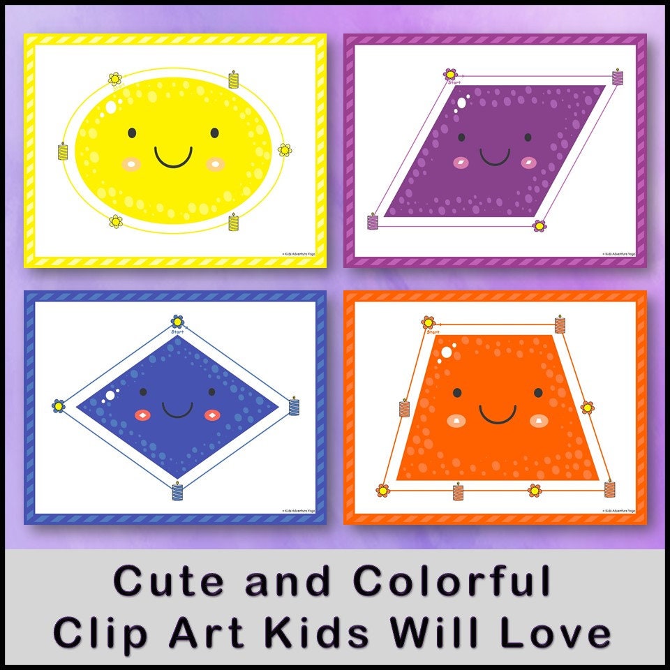 Mindfulness Breathing Exercises Activities for Kids, Happy Shapes ...