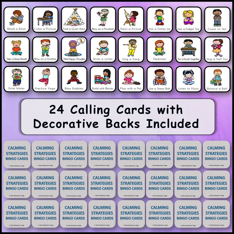 Calm Down Strategies Bingo Game for Kids, Self-regulation Skills ...