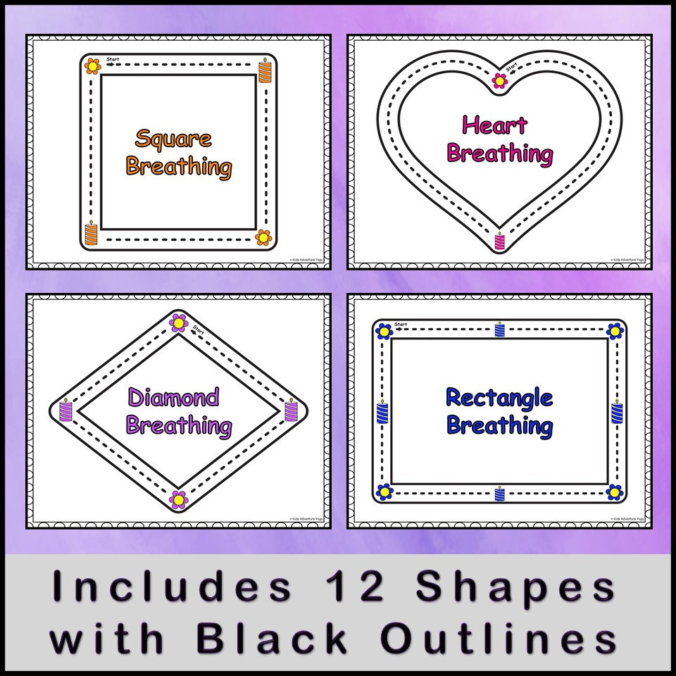 Mindfulness Breathing Exercises Activities for Kids, Colorful Shapes ...