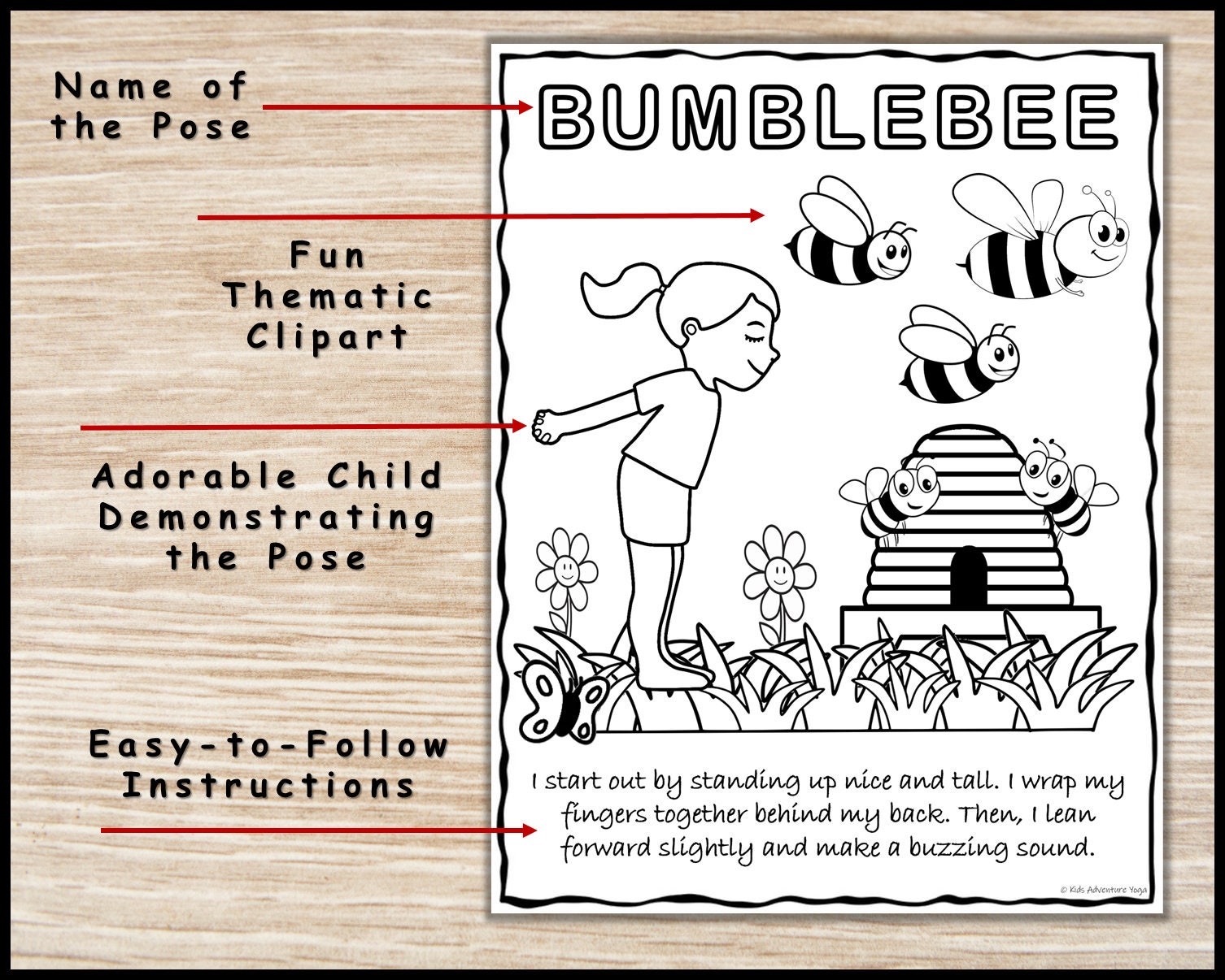 Kids Yoga Pose Coloring Pages Set, Mindfulness Coloring Posters, Calm ...