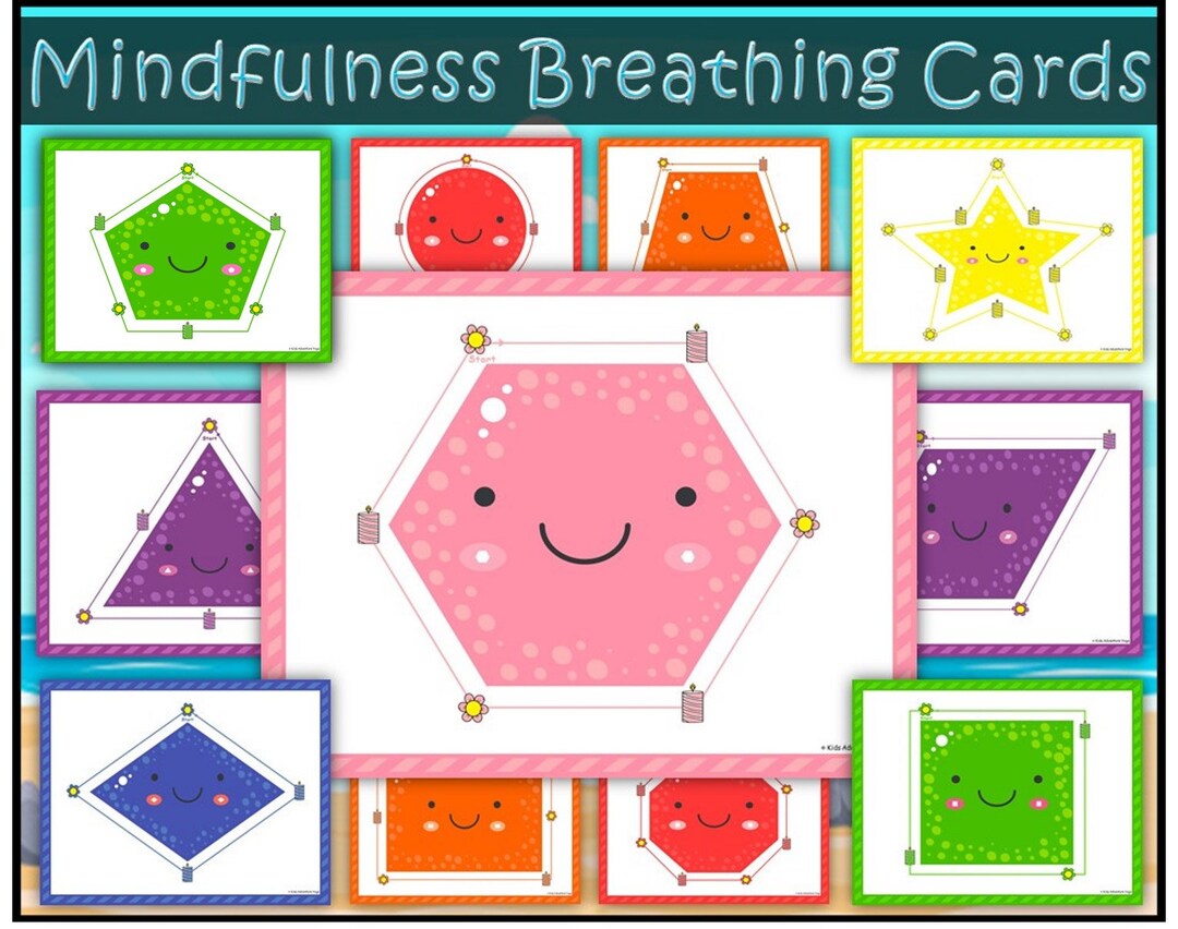 Mindfulness Breathing Exercises Activities for Kids, Happy Shapes ...