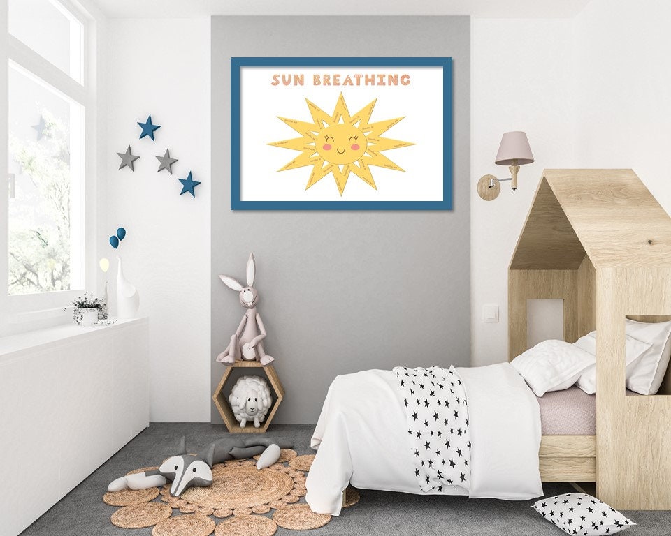 Sun Breathing Poster, Kids Mindfulness Breathing Exercise Activity ...