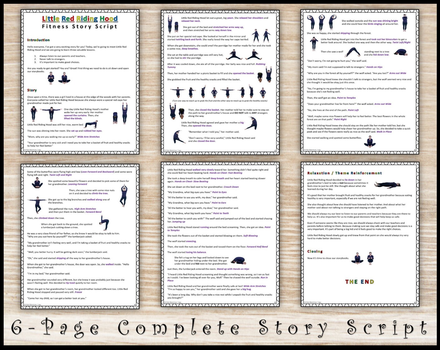 Little Red Riding Hood Kids Yoga / Fitness Fairy Tale Story Script ...