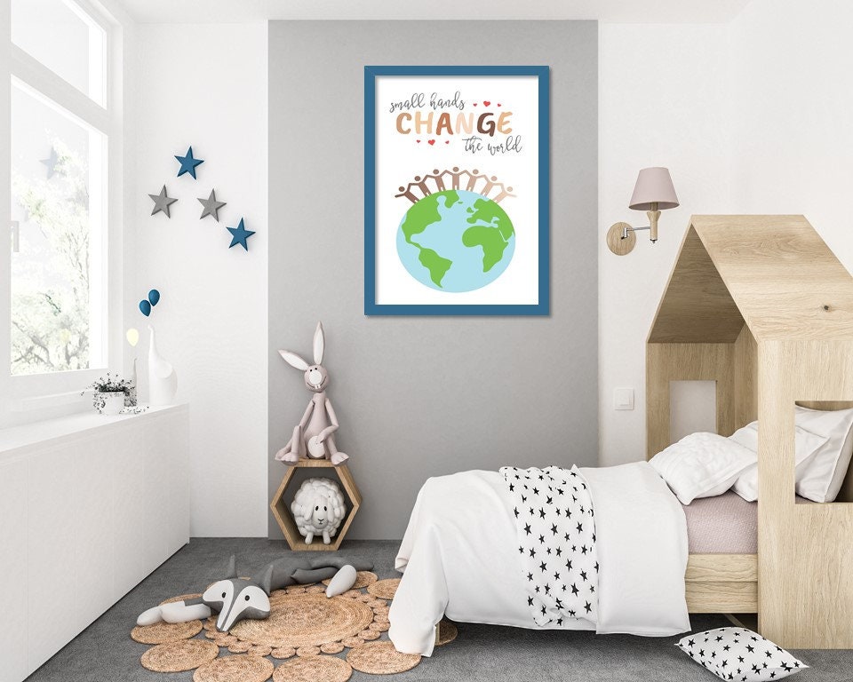Small Hands Change the World, Diversity Poster, Kids Positive ...