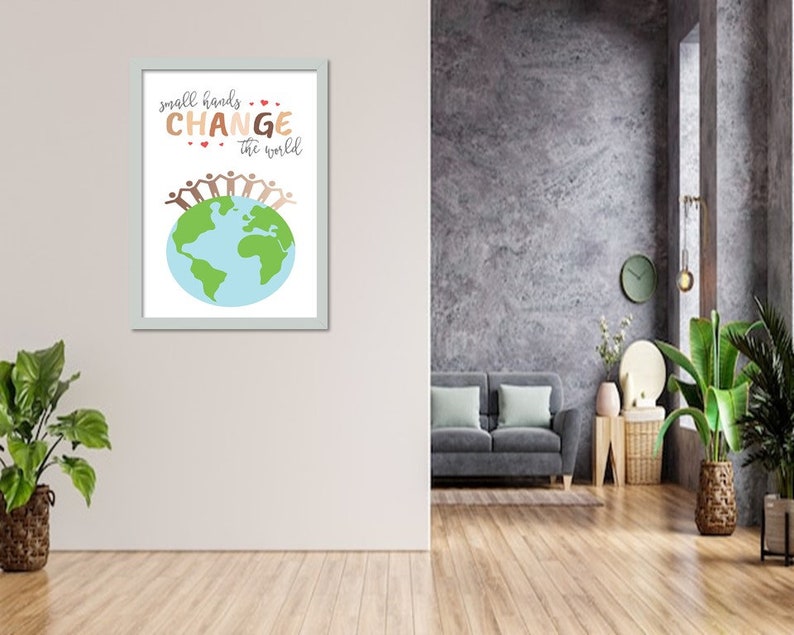 Small Hands Change the World, Diversity Poster, Kids Positive ...