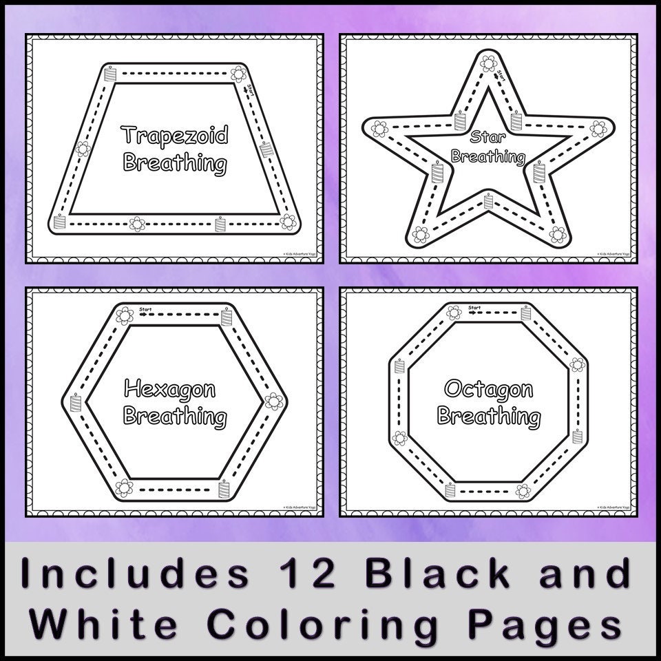 Mindfulness Breathing Exercises Activities for Kids, Colorful Shapes ...