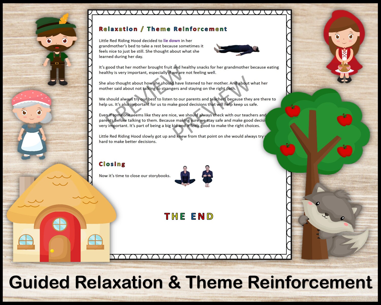 Little Red Riding Hood Kids Yoga / Fitness Fairy Tale Story Script ...