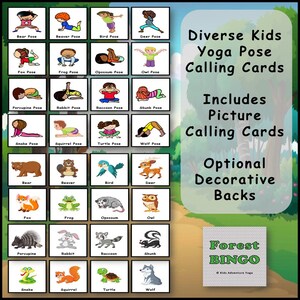 Forest Animals Bingo Game With Kids Yoga Poses Included for Active ...