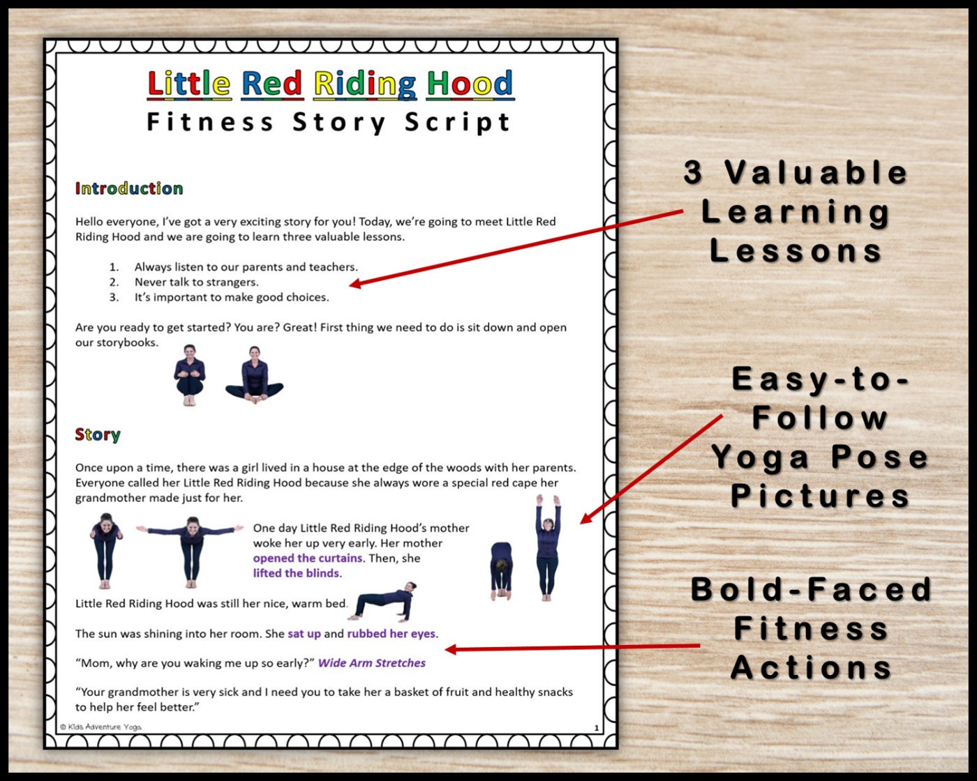 Little Red Riding Hood Kids Yoga / Fitness Fairy Tale Story Script ...