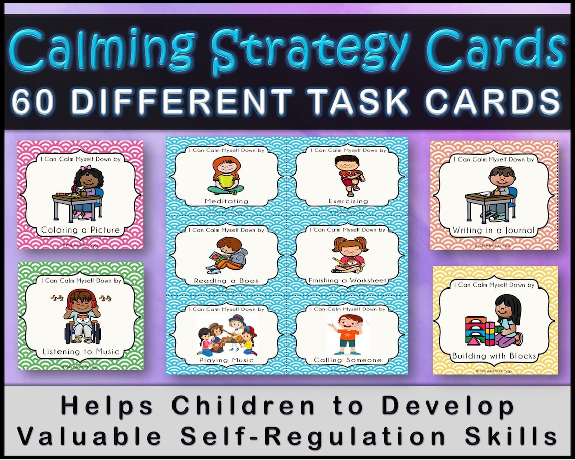 Calm Down Strategies Cards for Kids, Self-regulation Skills, Coping ...