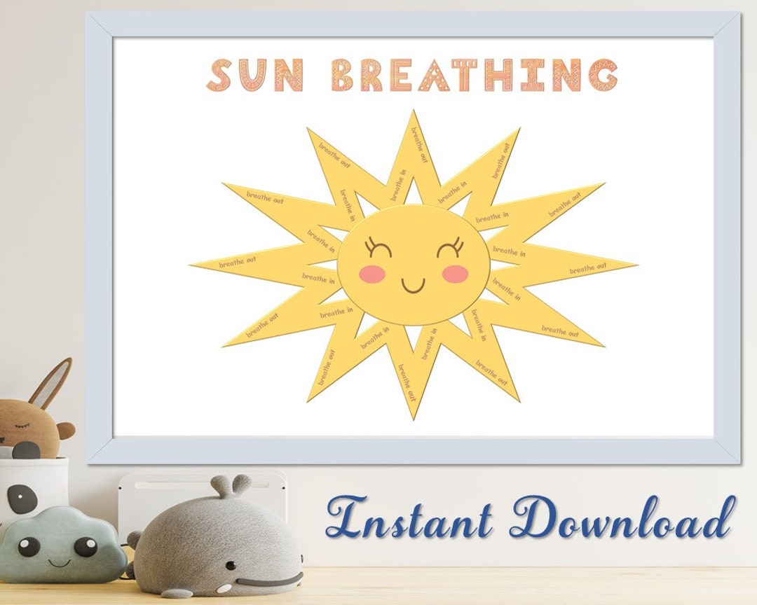 Sun Breathing Poster, Kids Mindfulness Breathing Exercise Activity ...