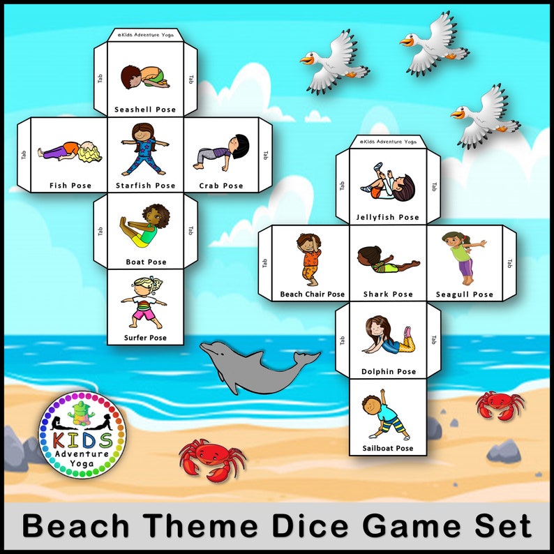 Beach Kids Yoga Games and Activities Set- INSTANT DOWNLOAD - Etsy